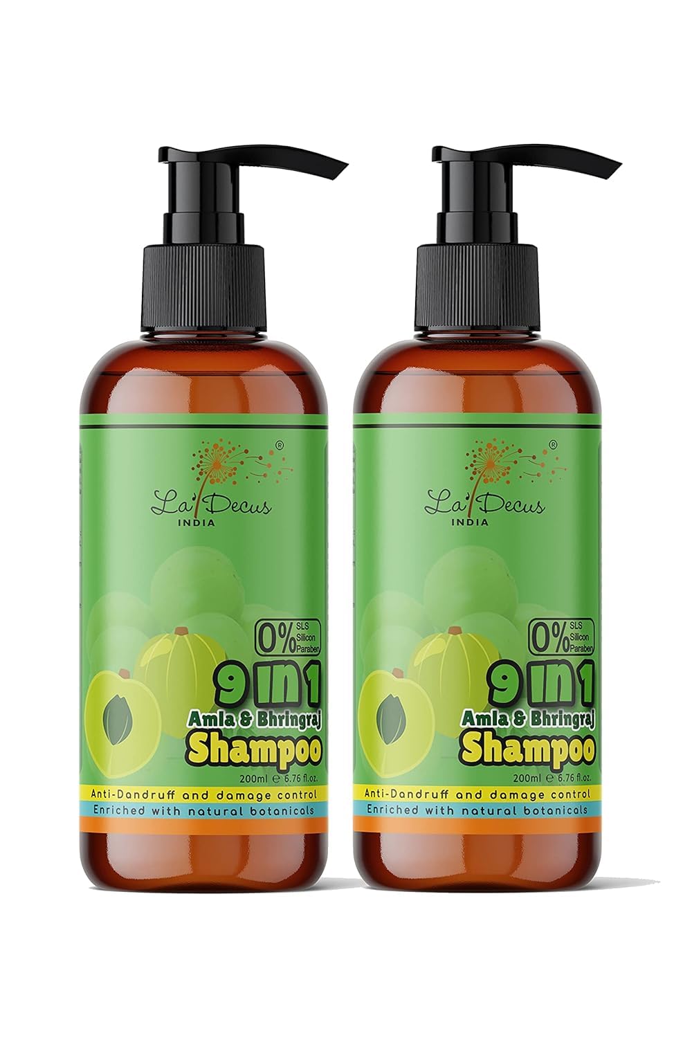 Buy La'Decus INDIA 9in1 Shampoo Natural Amla & Bhringraj Hair Shampoo | Hair Cleanser with ...