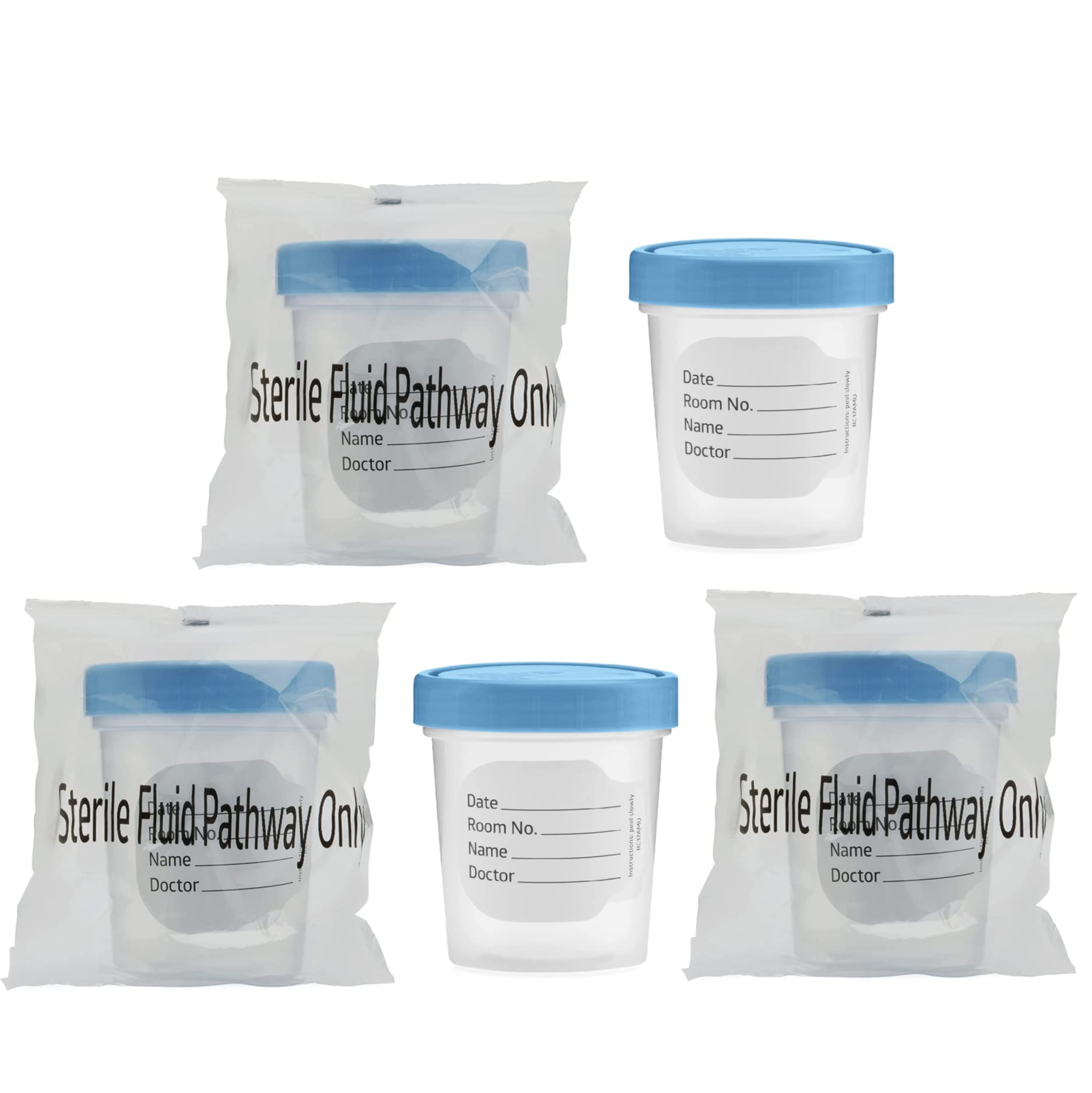 Buy Sterile Specimen Cups [5 Count] 4oz Clear Urine Cup with Leak Proof ...