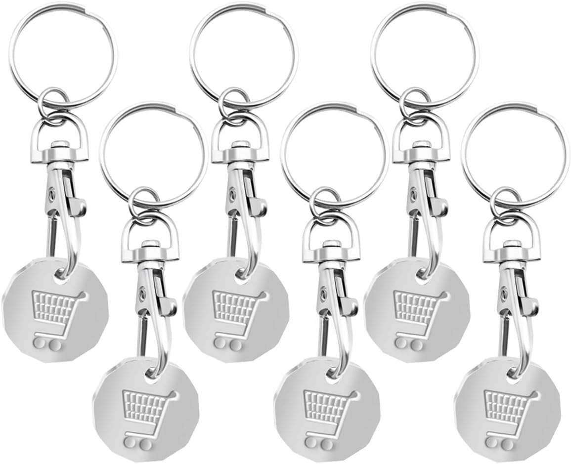 2pk Trolley Coin Keyring UK Set | Shopping Trolley Token Keyrings ...