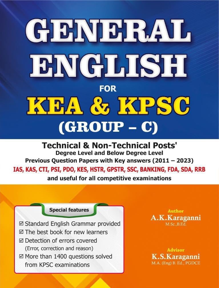 Buy GENERAL ENGLISH FOR KEA & KPSC (GROUP - C) | Technical & Non ...