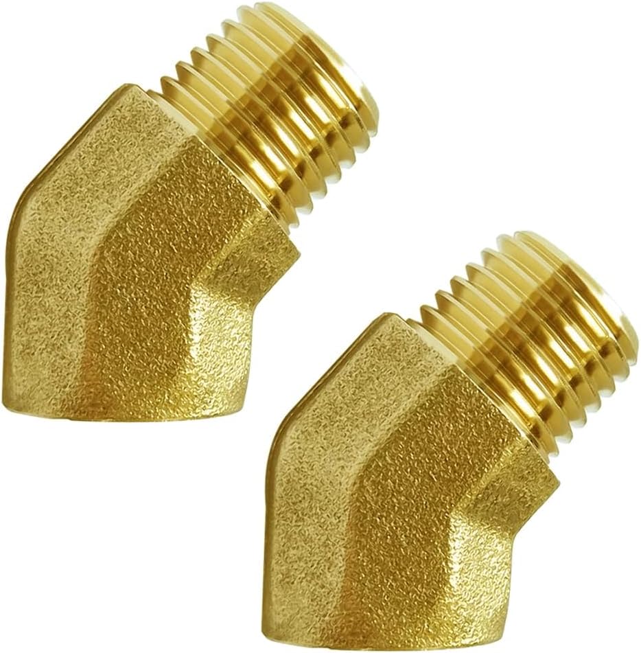 Amazon.com: 45 Degree Street Elbow Brass Pipe Fitting 1/4" NPT Female x ...