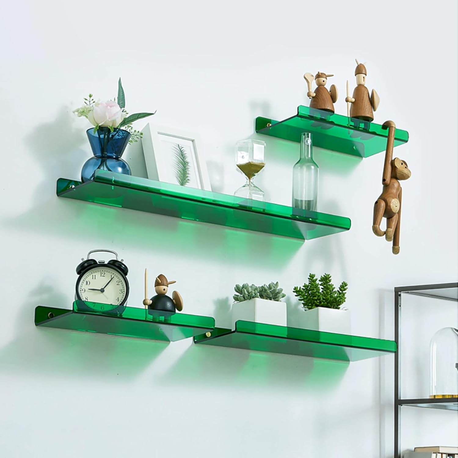 Amazon.com: Sepnoic 4 Pack Acrylic Floating Shelves Storage, Colored ...