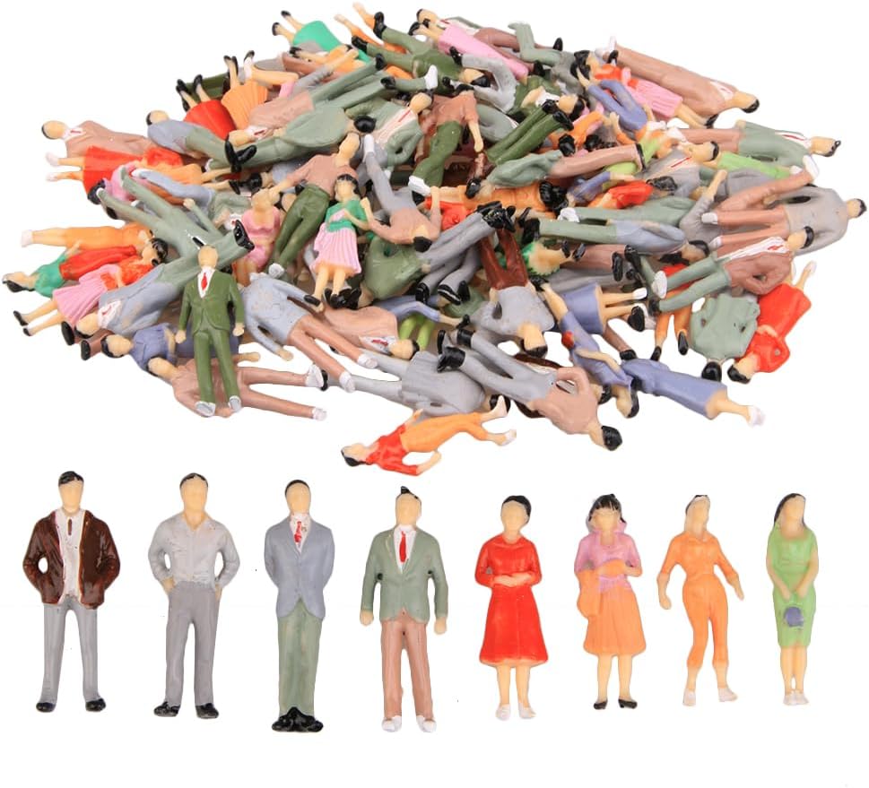 Amazon.com: ZJIA 1:50 Scale O Gauge Colorful Painted Mixed Model People ...