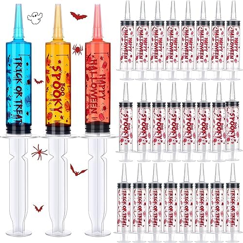 Amazon.com: Poen 48 Pack Jelly Shot Syringes with Cap for Halloween ...