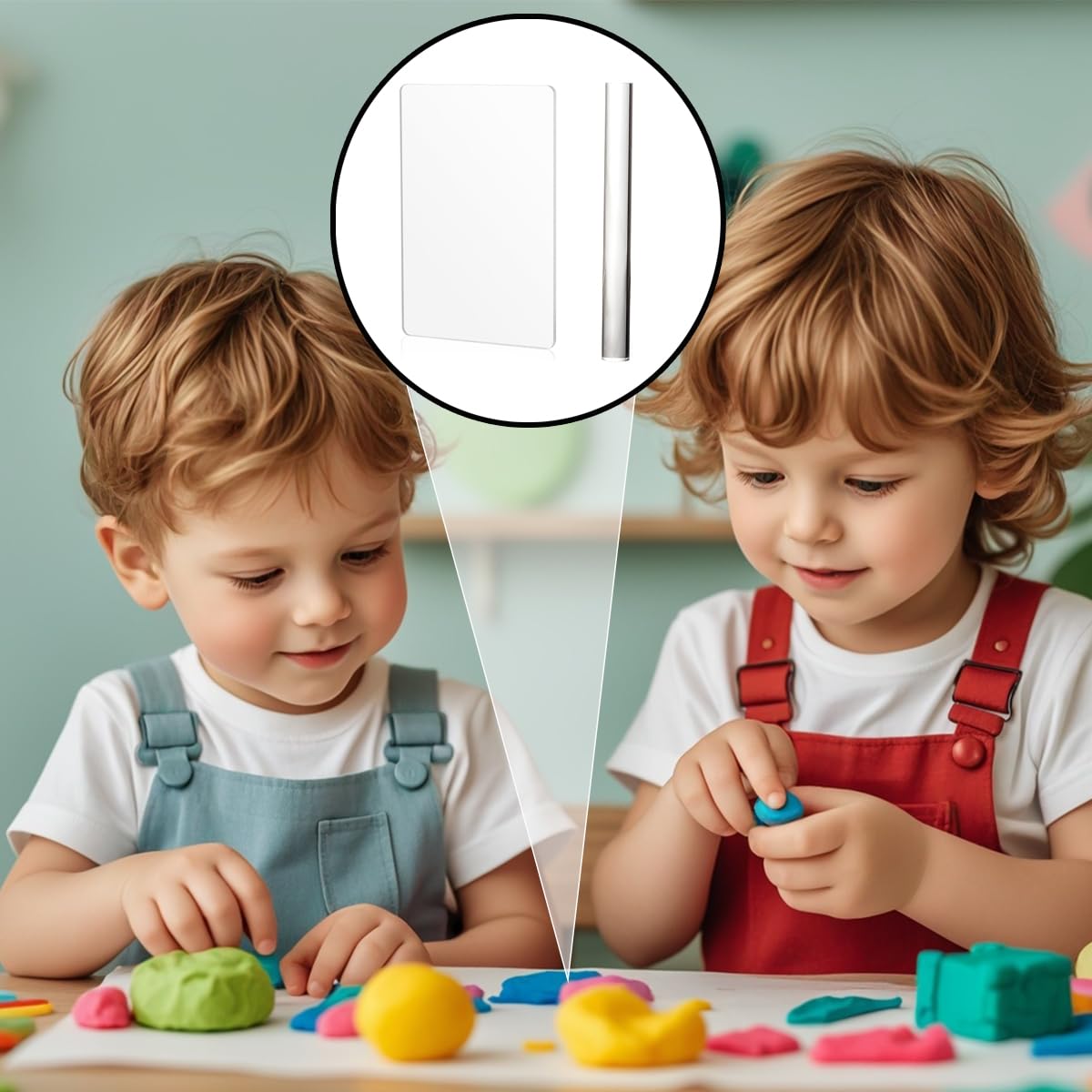2Pcs Acrylic Clay Rolling Pin with Acrylic Board and Acrylic Roller for ...