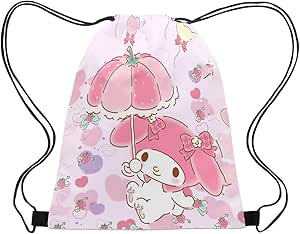 Amazon.com | YIVAO Pink Anime Drawstring Bag Girls Drawstring Backpack ...