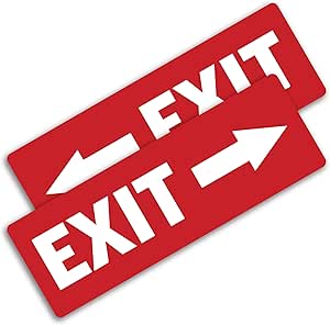 Amazon.com: Sticky Expressions | Exit Left Right Arrow Stickers (2 Pack ...
