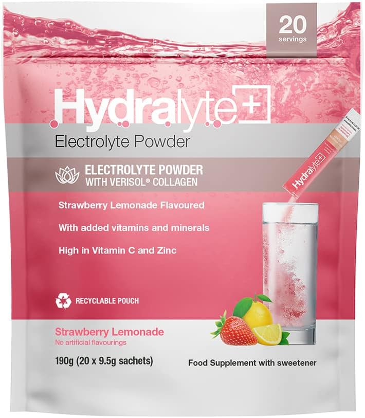 Hydralyte Plus Collagen Effervescent Electrolytes Powder Sachets - 20 ...