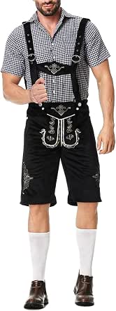 Amazon.com: Bavarian Costume Adult Men 2pc Oktoberfest Short Lederhosen ...