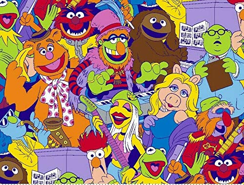 Amazon.com: Muppets Packed Fabric Kermit Miss Piggy Fabric Sold by The ...