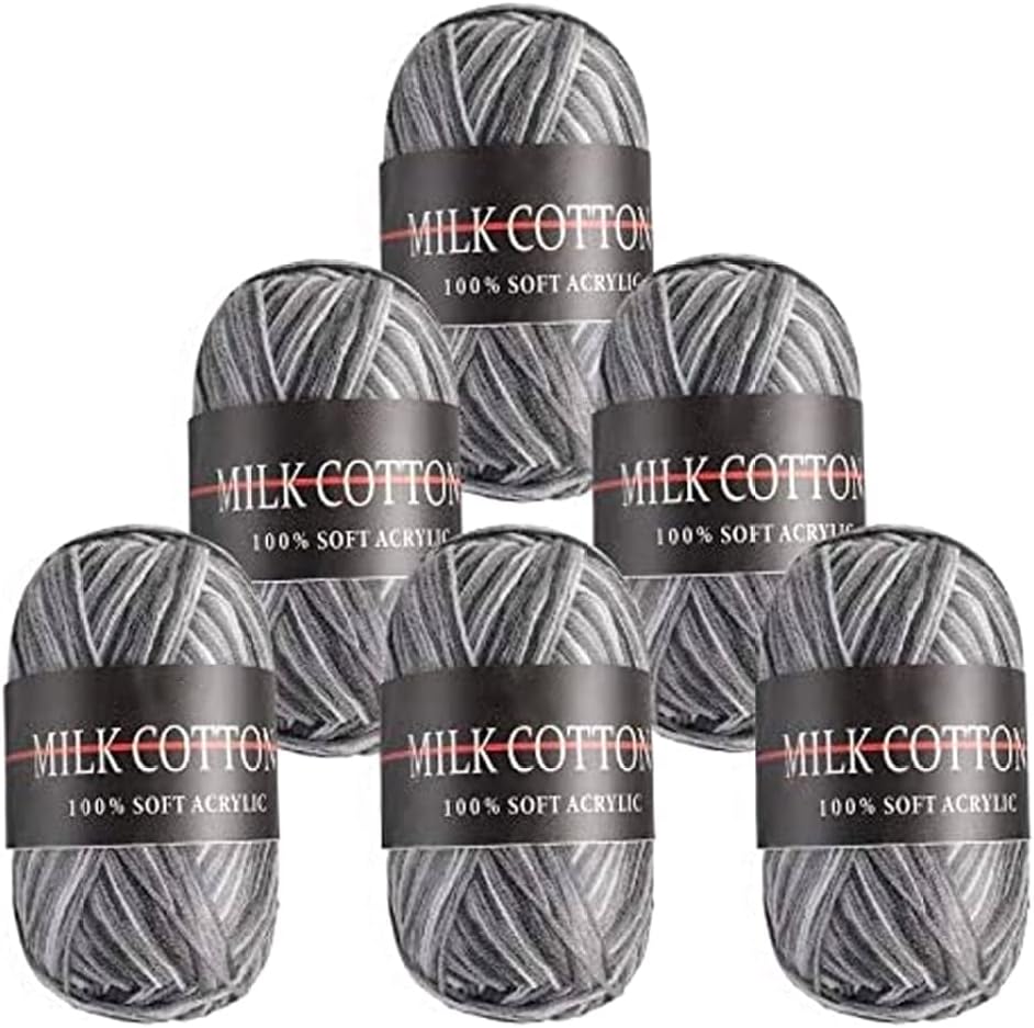 Knitting Yarn,6 Pieces 50g Crochet Yarn Wool for Crochet Knitting Wool ...