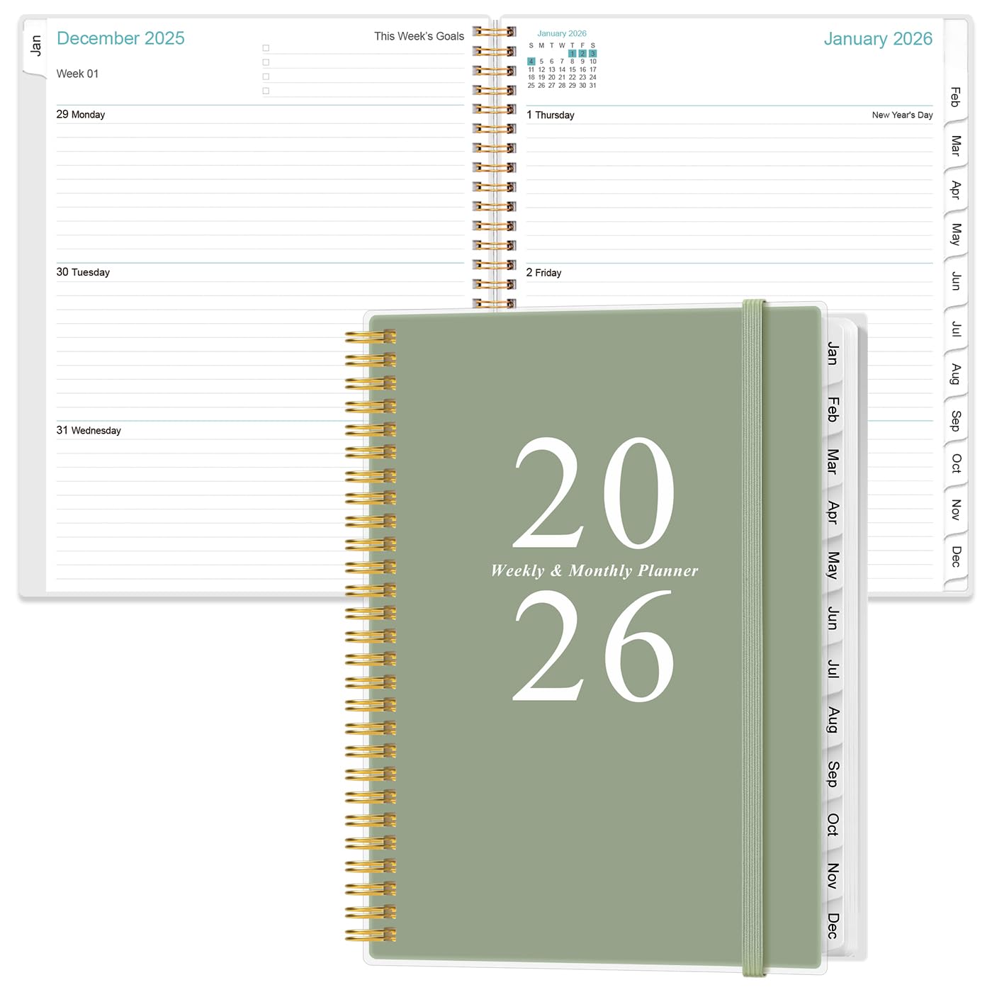Snapklik.com : 2026 Planner - Weekly & Monthly Planner Spiral Bound ...