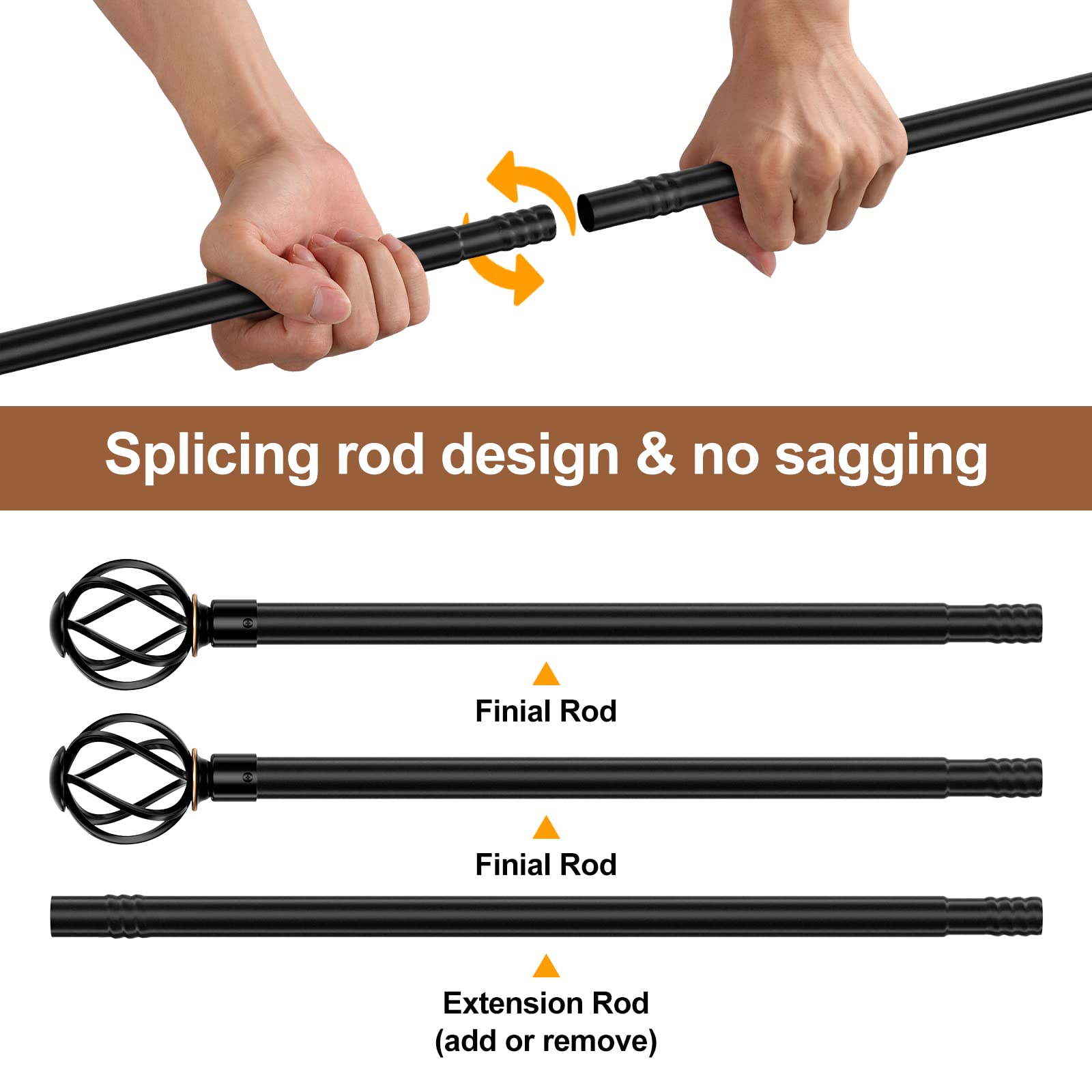 Curtain Rod Extension Kit 10pcs Adjustable Curtain Rod Brackets Heavy