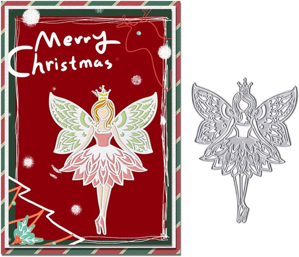 Amazon.com : ALIBBON Merry Christmas Angel Die Cuts for Card Making ...