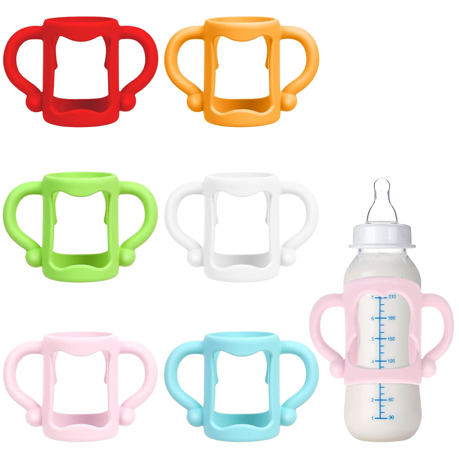 Amazon.com : 6 Pack Baby Bottle Handles, 100% Silicone Baby Bottle ...