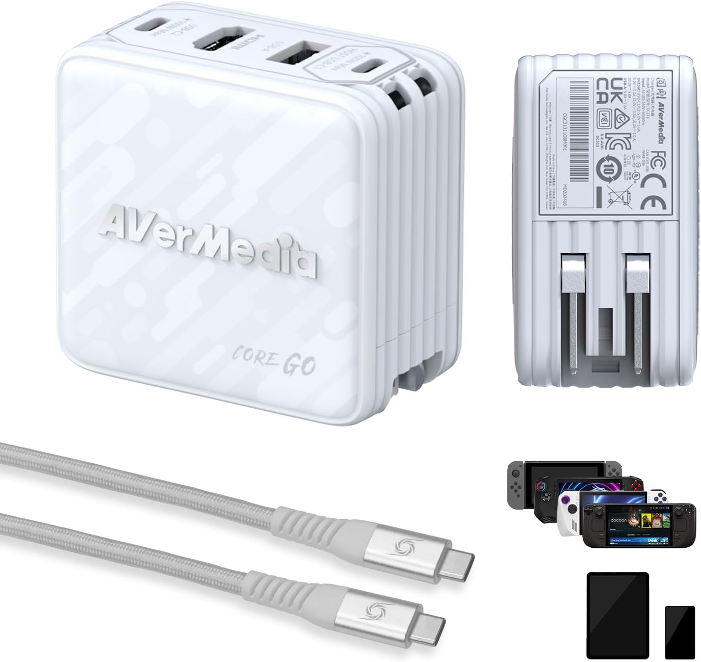 Amazon.com: AVerMedia Portable Charger for Switch 2, Steam Deck Dock ...