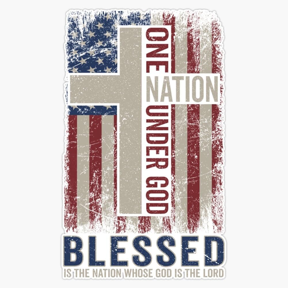 Amazon.com - Patriotic Christian Blessed One Nation Under God Sticker ...