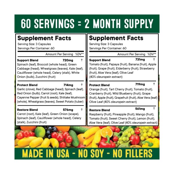 Superfood Fruit and Veggie Supplement - 360 Fruit and Veggie Capsules ...