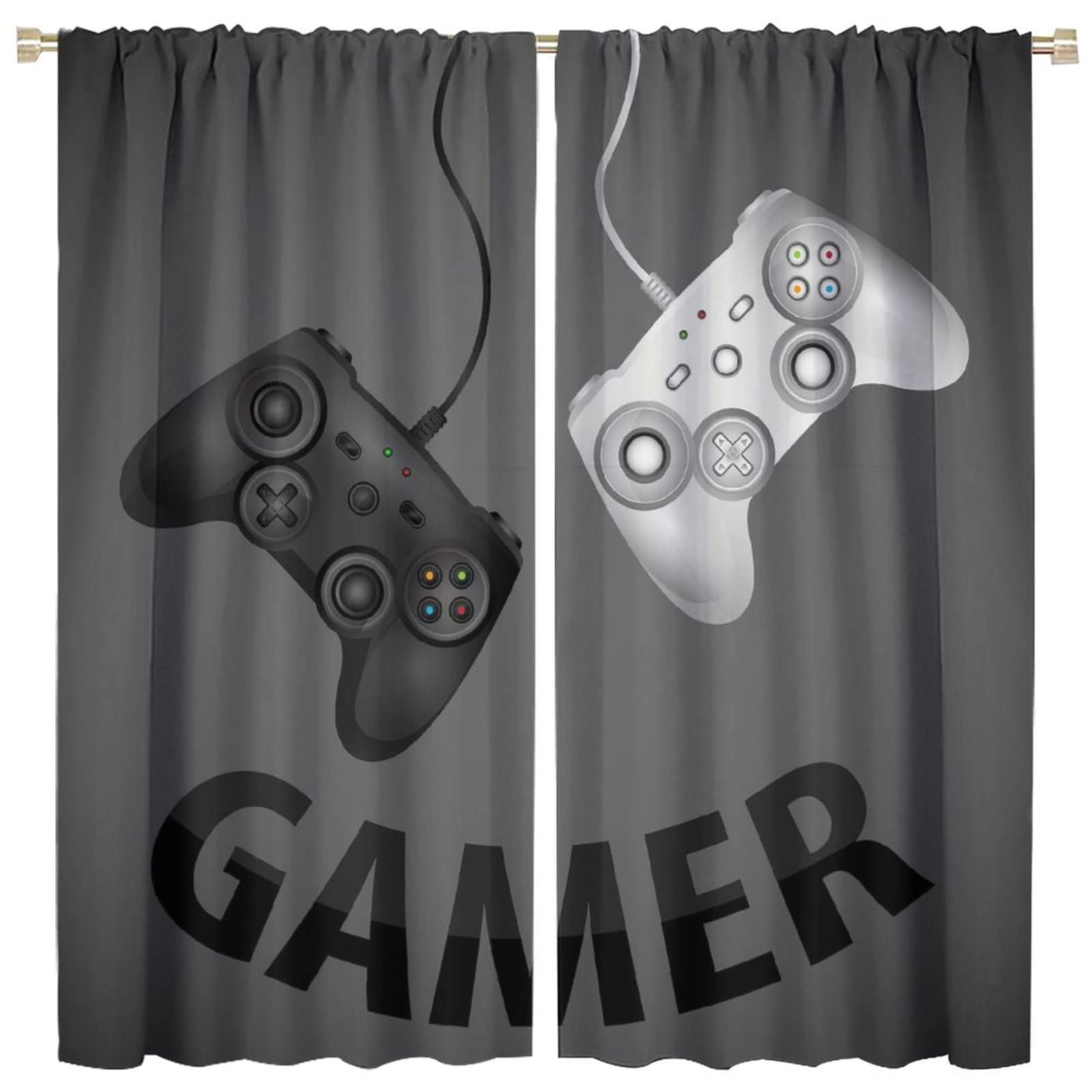 Amazon.com: GoDazzling Gamer Curtains Gaming Blackout Curtain, Video ...