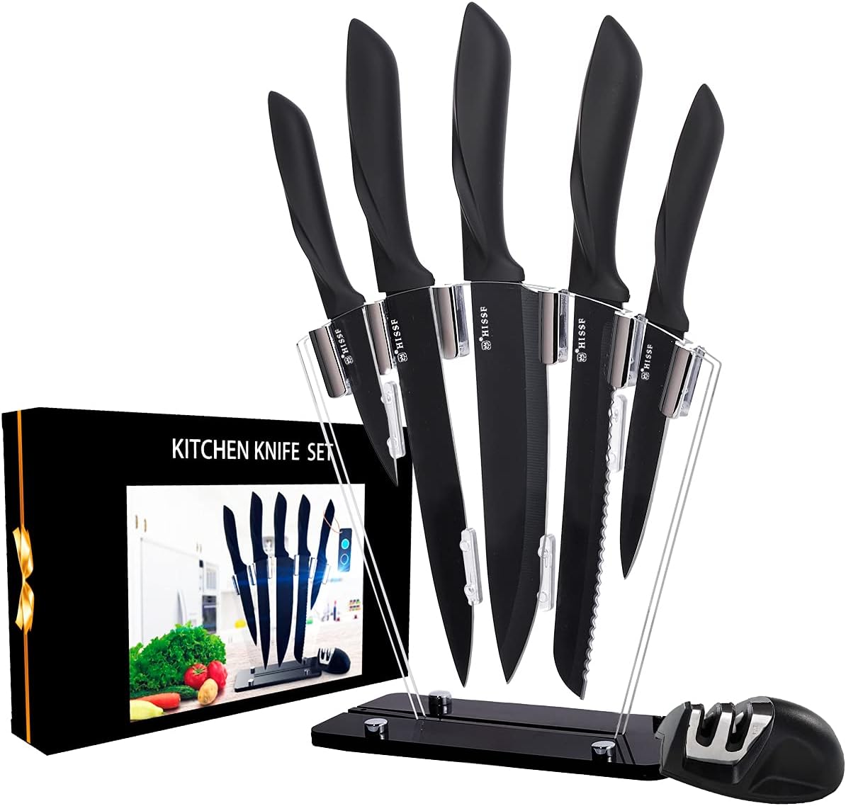 Amazon.com: Knife Set, 23 PCS Kitchen Knife Set with Block, Germany ...