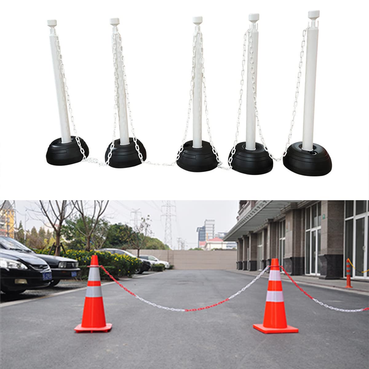 Snapklik.com : Plastic Chain Barriers Link Warning Safety Barrier ...