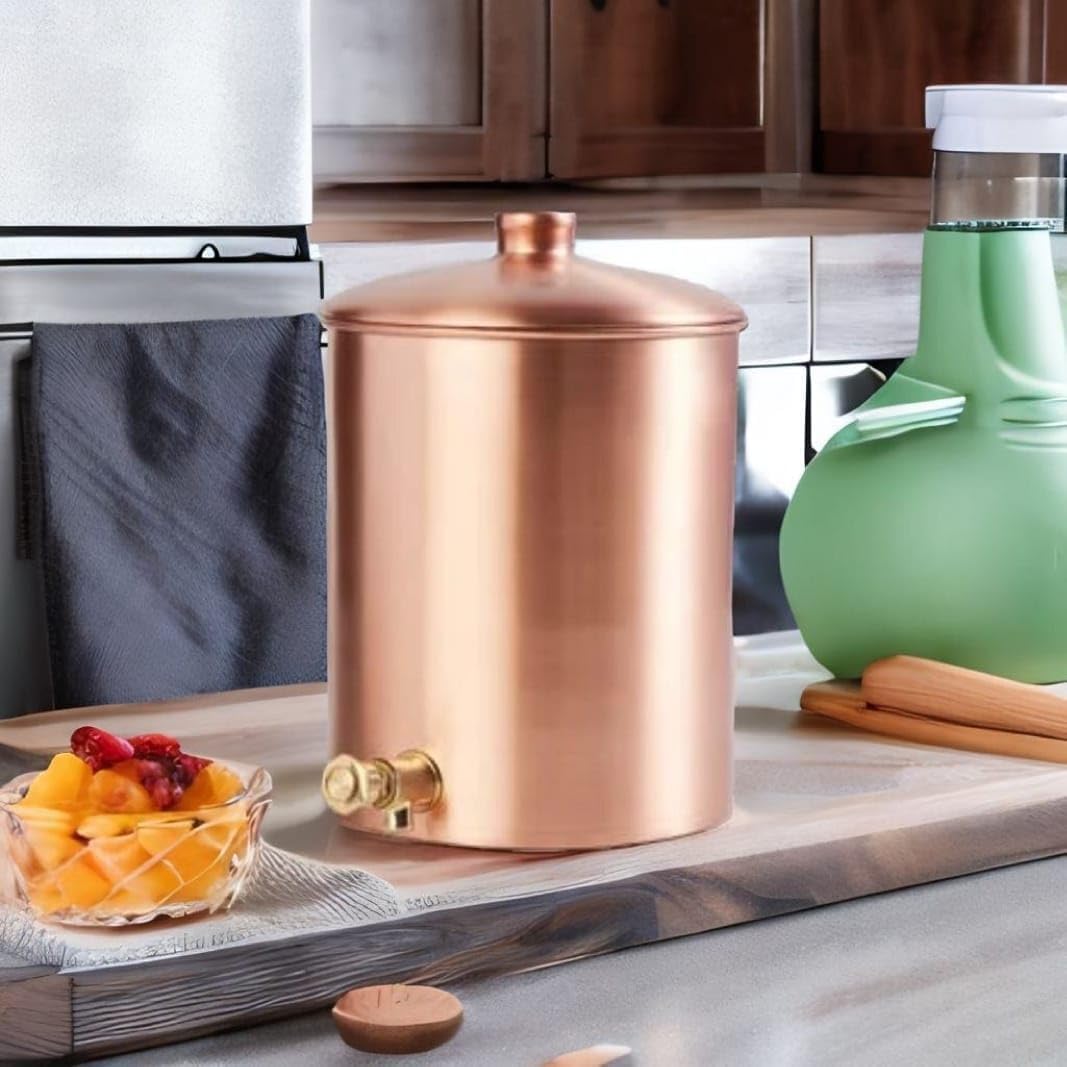 Amazon.com: Hind Craft Pure Hammered Copper Water Dispenser with Tap ...