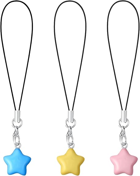 Amazon.com: 4Pcs Cute Phone Charm Mobile Fat Star Pendant Decor ...