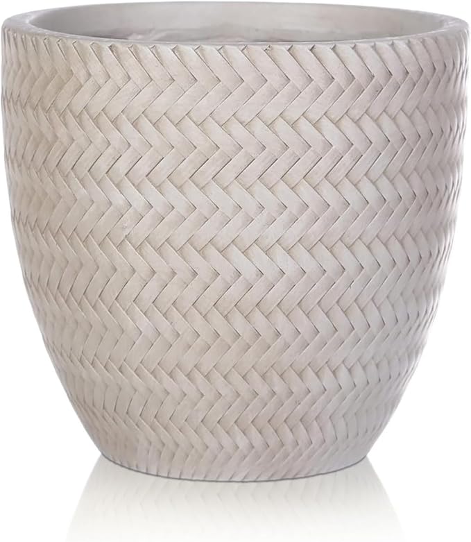 IDEALIST Plant Pots Outdoor 24cm Small Flower Pot | Round Garden ...