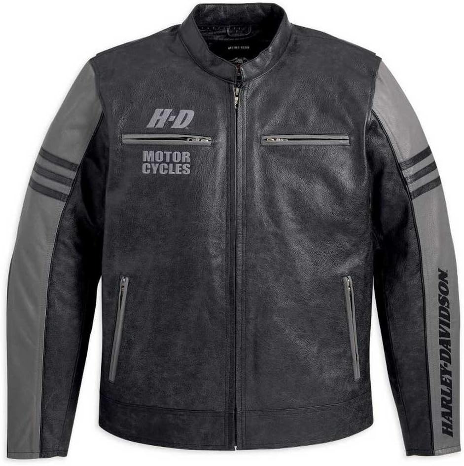 Amazon.com: Harley-Davidson Men's Sport Leather Jacket Black W/Gray ...