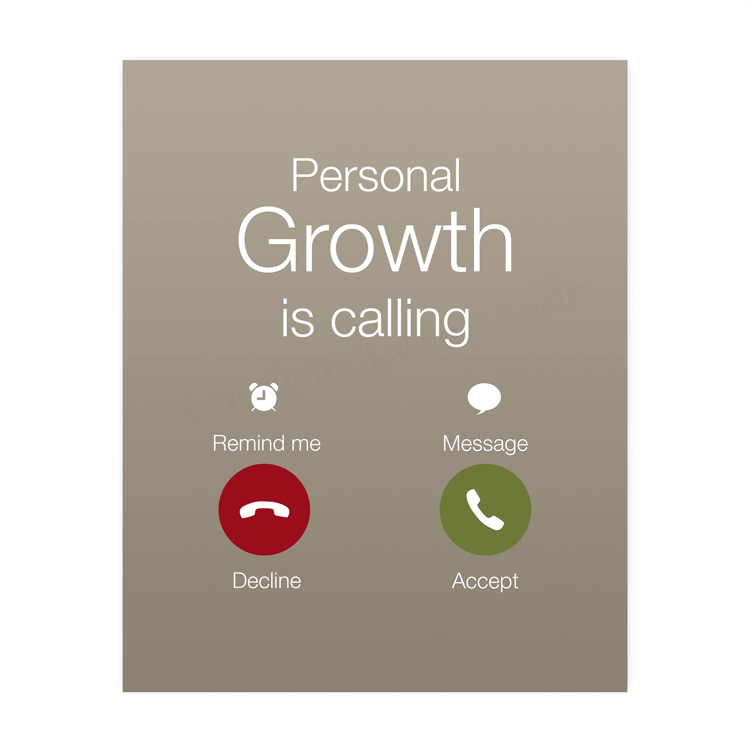Personal Growth Is Calling Motivational Quotes Wall Sign 8 X ...