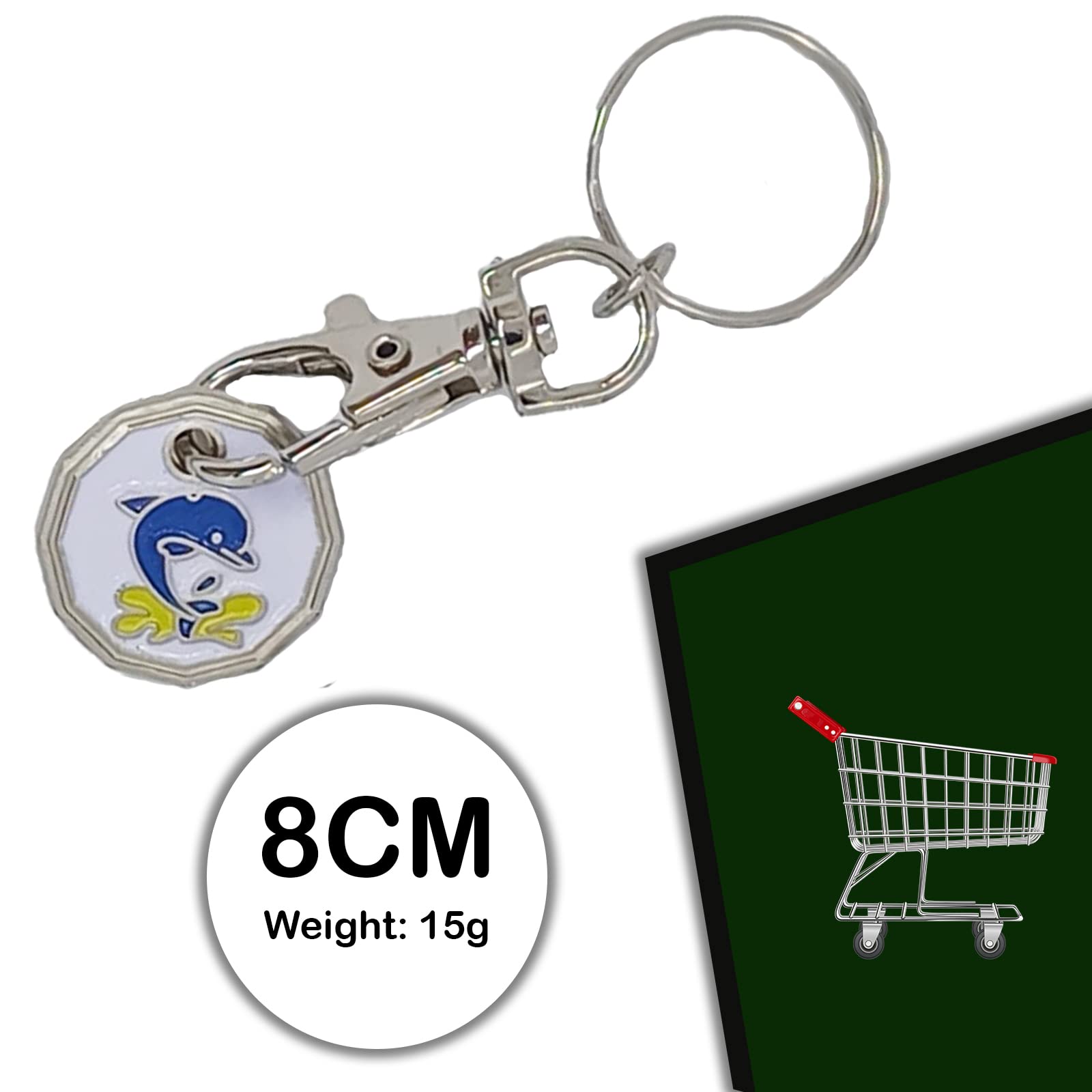 6pcs Shopping Trolley Tokens NEW SHAPE 12 Edge Sided Trolley Token 1 ...