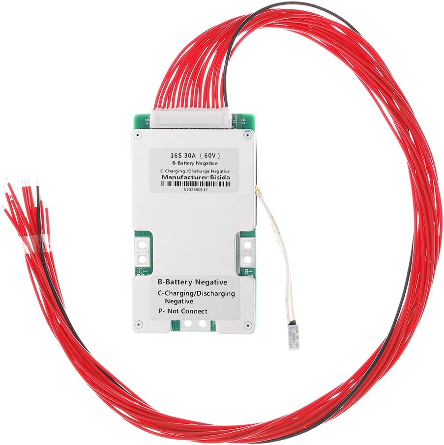 Amazon.com: Bisida 16S BMS 60V 100A Li-ion PCB Protection Board with ...