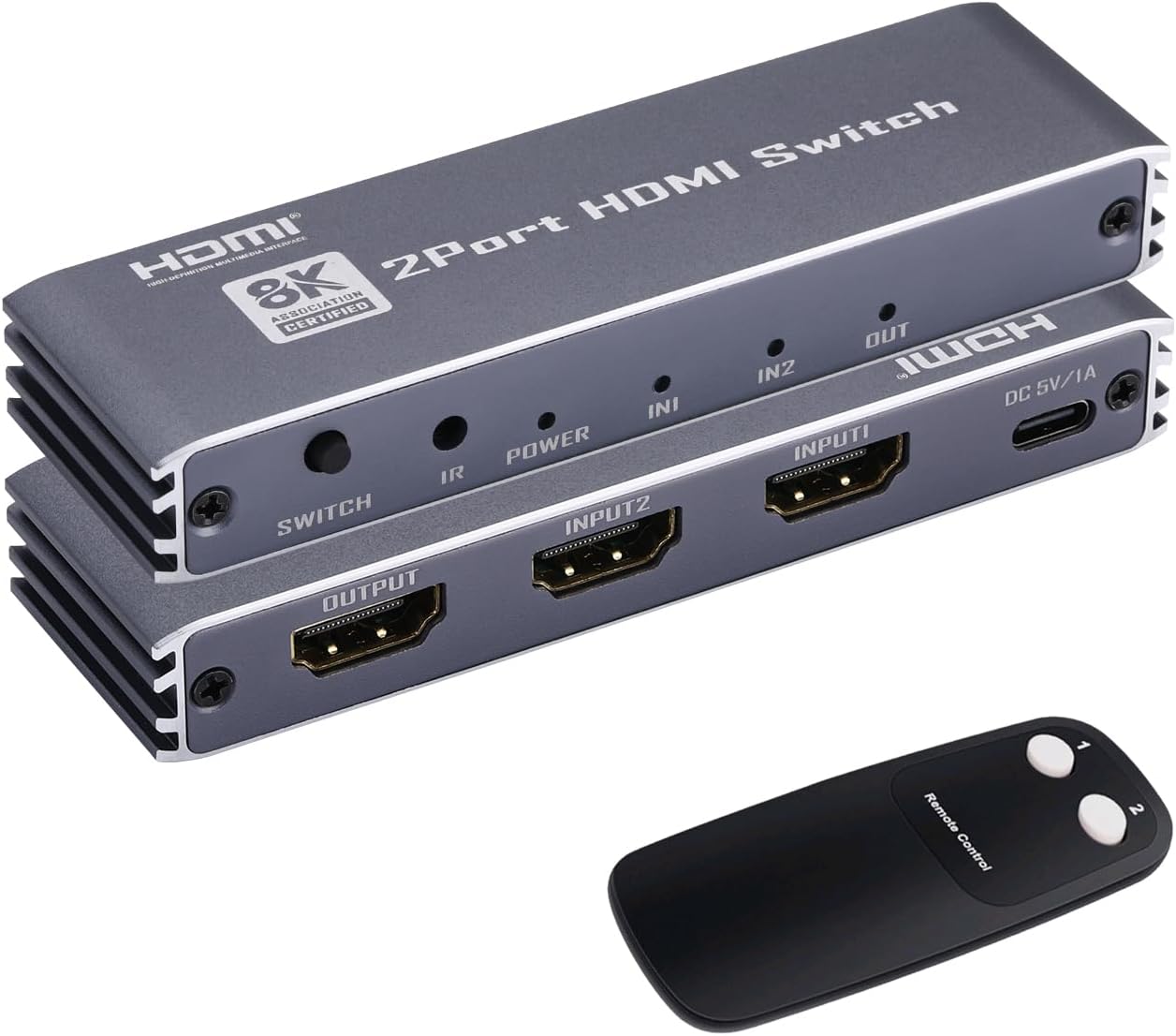 Amazon.com: 8K@60Hz HDMI 2.1 Switch, 8K HDMI Switcher Splitter 2 in 1 Out, Supports 8K@60Hz, 4K ...