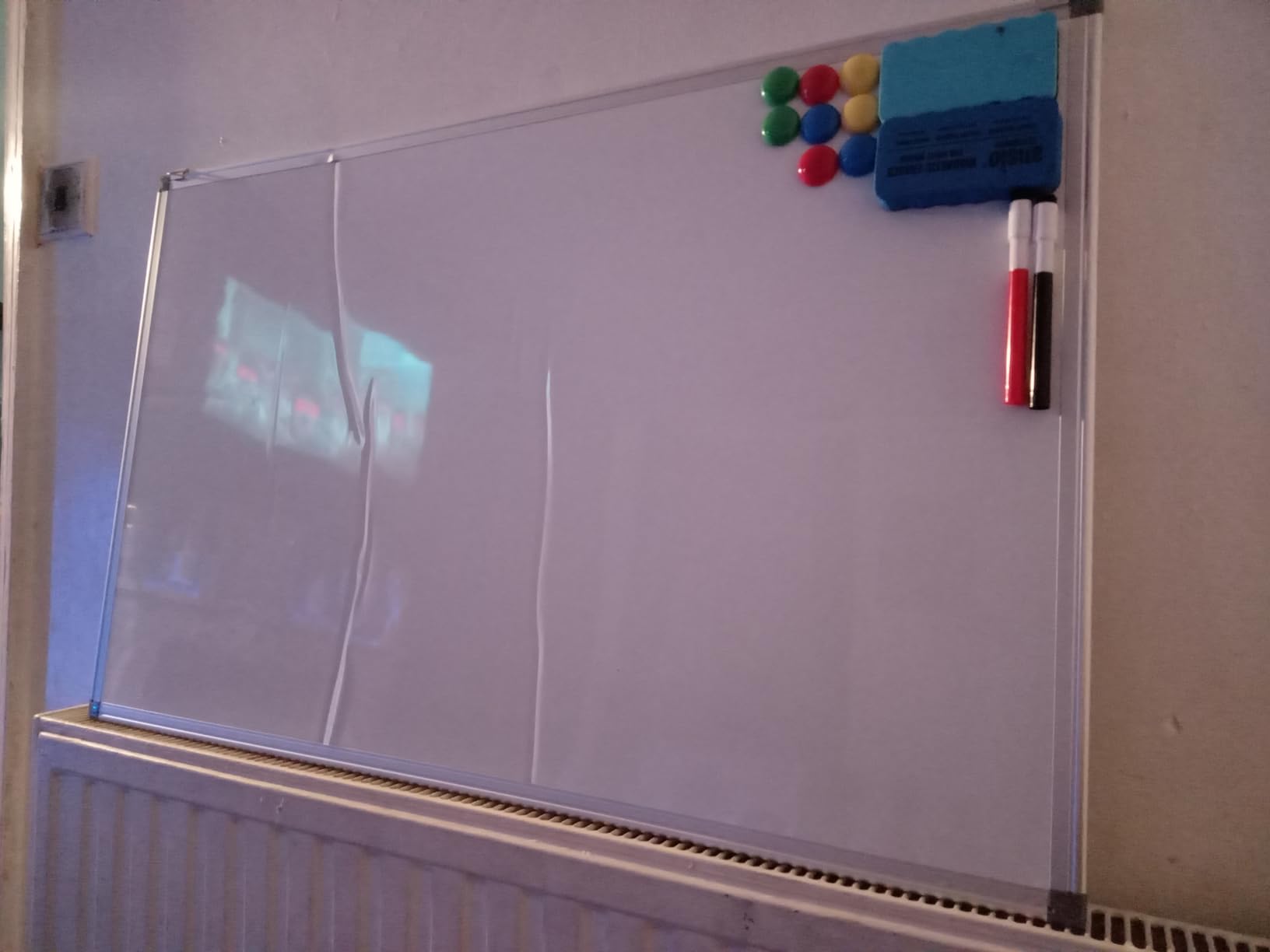 QUEENLINK Magnetic Whiteboard Kit, 60 X 90 CM White Board Aluminum ...