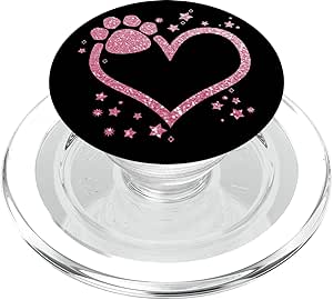 Amazon.com: Rose Pink Paw Heart Cute Dog Cat Love Valentines Day ...