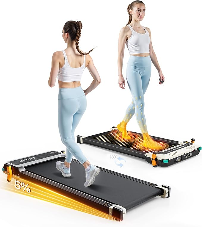 Amazon.com : AKLUER Walking Pad with Incline - Dual-Sided 2 in 1 Under Desk Treadmill with ...