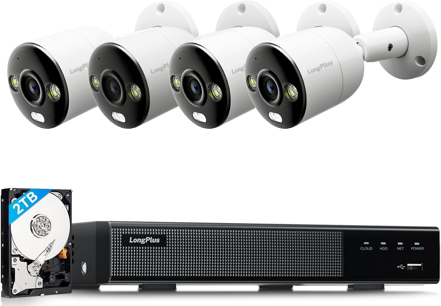 Amazon.com: LongPlus 4K 8MP Security Camera System, H.265 8 Channel NVR ...