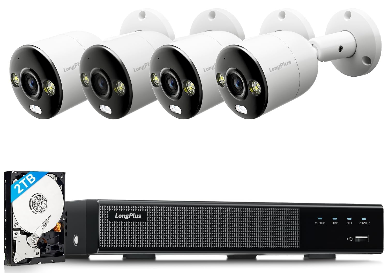 Amazon.com: LongPlus 4K 8MP Security Camera System, H.265 8 Channel NVR ...