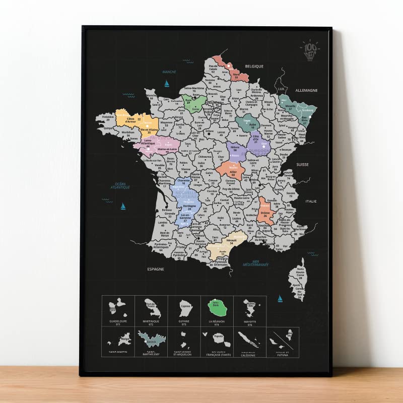 Map of France Scratch Off Poster : Amazon.co.uk: Stationery & Office ...