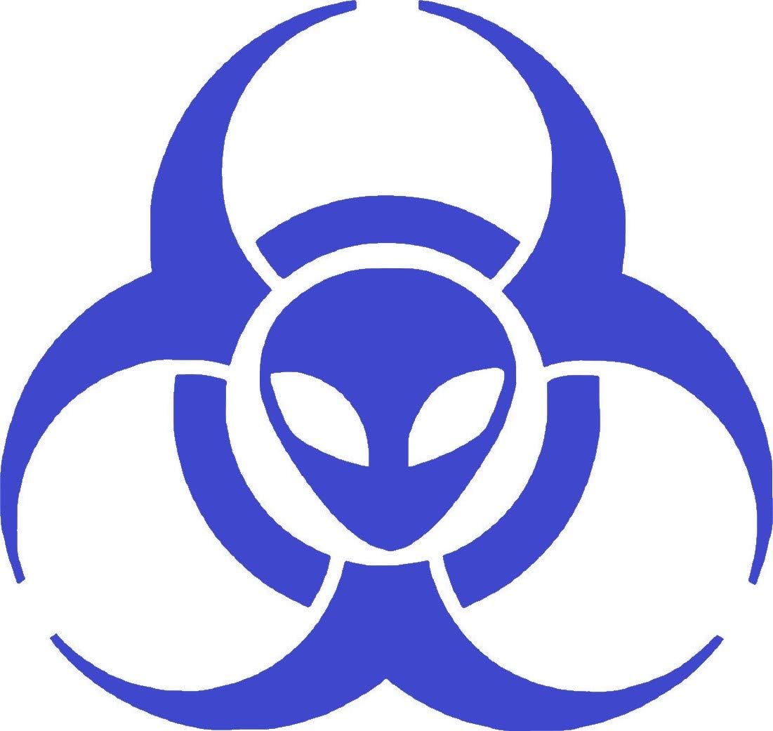 Amazon.com: Cartat2s Caution Alien Bio-Hazard Vinyl Decal 5.5in X 5.5in ...
