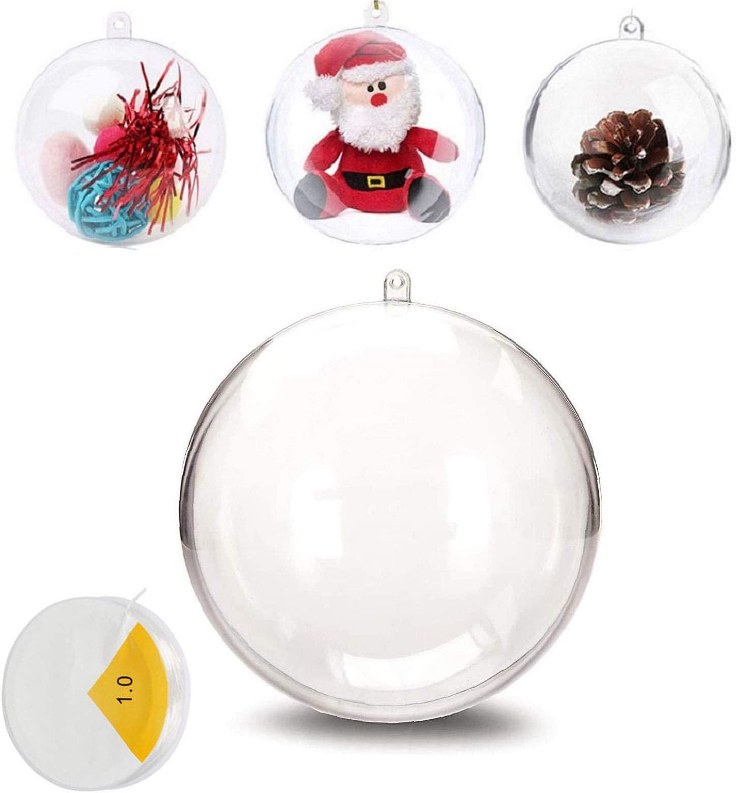 Create Christmas Plastic Clear Fillable Baubles 1 Piece, Extra Large 18 ...