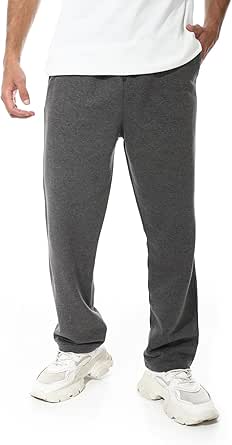 Andora Elastic Waist with Drawstring Melton Pants Dark Grey_XL: Buy ...