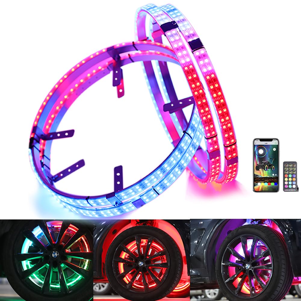 Amazon.com: Transform Your Ride with Adjustable Double Row LED Wheel ...