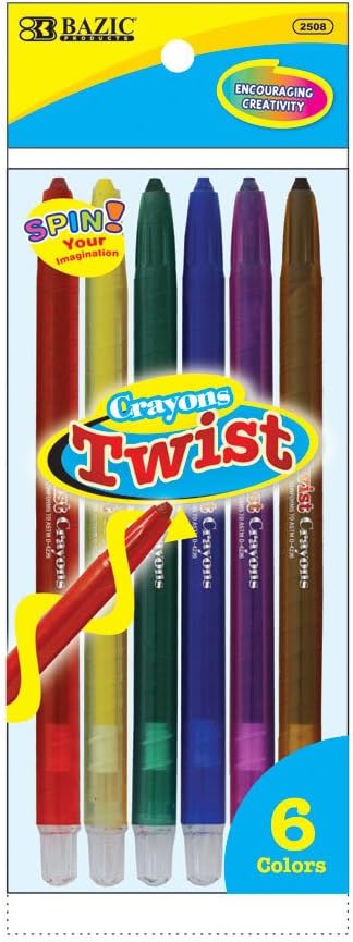 Amazon.com: 6 Color Propelling Crayon Set Quantity: Case of 12
