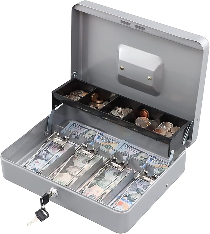 HREDOW Cash Drawer Organizer Tray, Cashier Drawer Box with Coin Slot ...