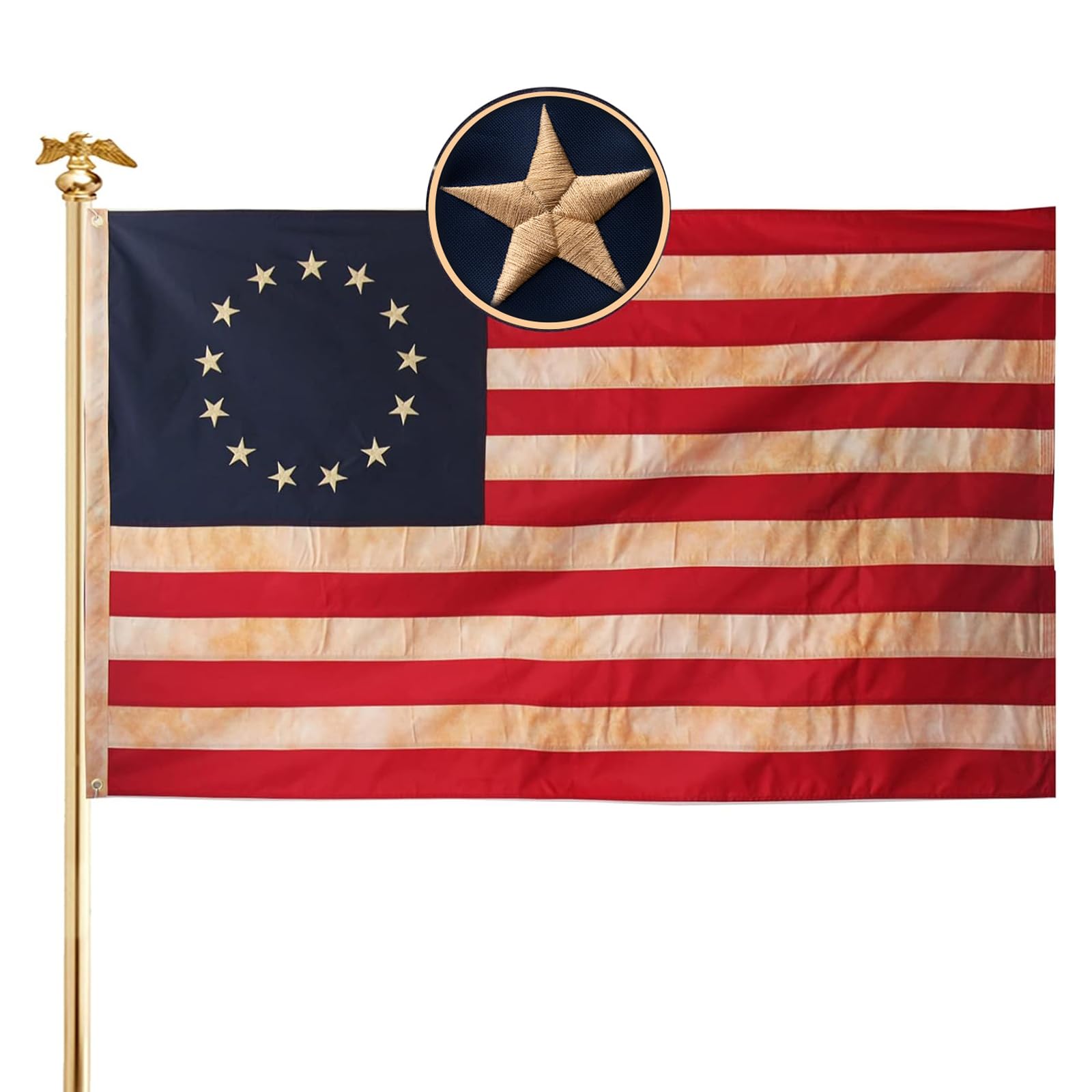Old Looking American Colonies Flag Amazon.com : AZCOVER Tea Stained