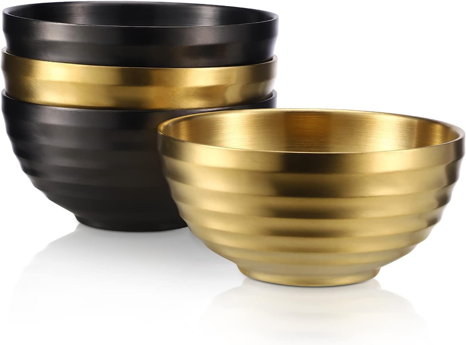 Amazon.com | Roucerlin 4Pack Thick 304 Stainless Steel Bowls, Small ...