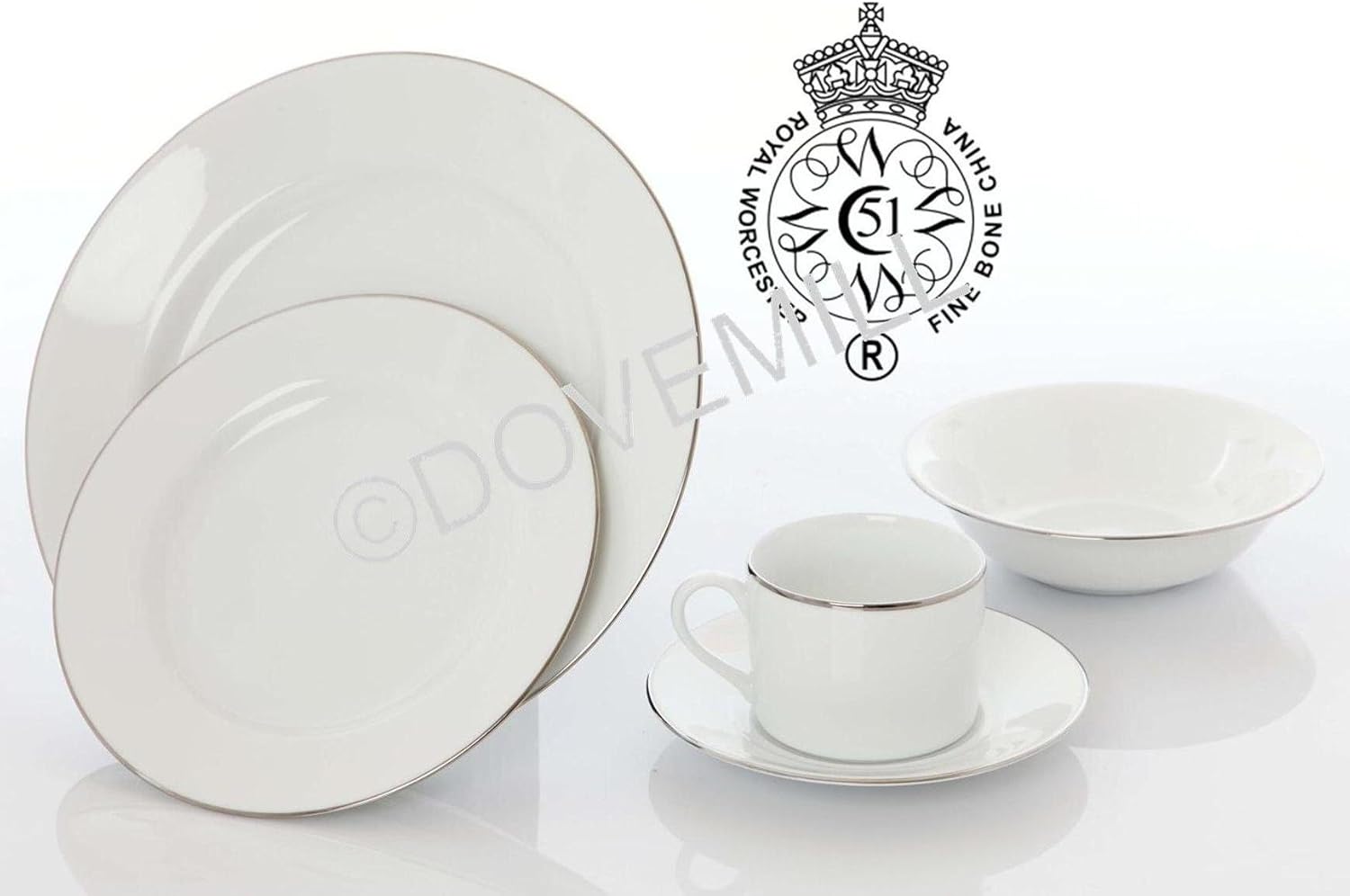 Amazon.com: Royal Worcester Classic Platinum Silver Lined Porcelain ...
