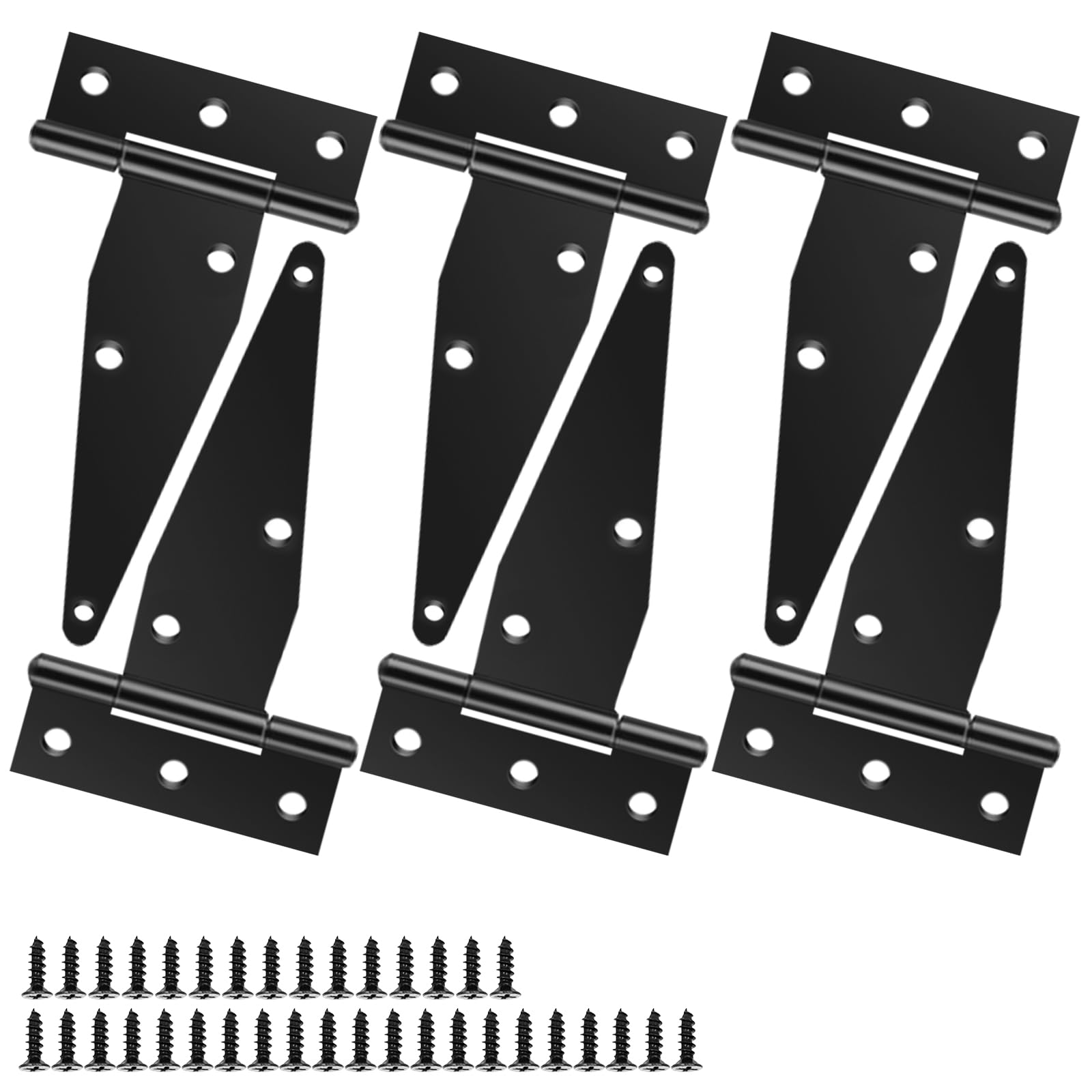 Black Hinges Wellmade 4 Pack T Strap Gate Hinges6 Inch Black Shed Door 6200