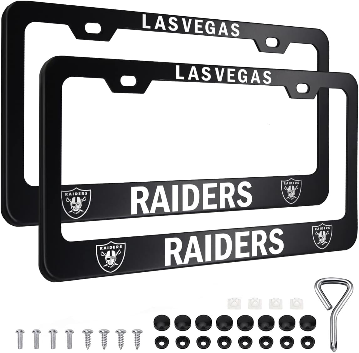 Amazon.com: 2PCS Black License Plate Frames, Car License Plate Bracket ...